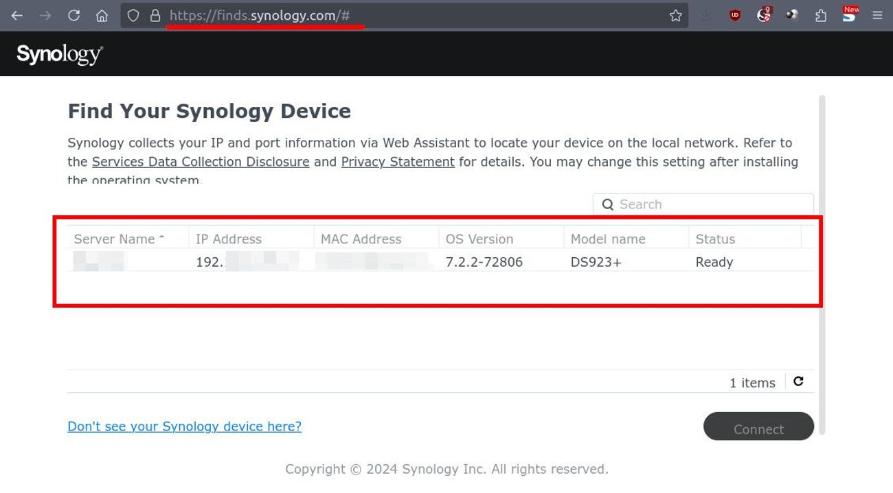 Synology-NAS: Login auf Diskstation