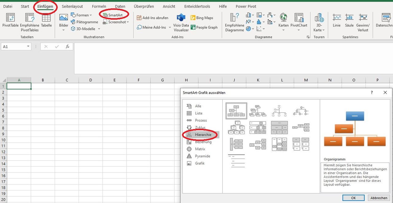 Organigramm erstellen in Excel – Schritt für Schritt erklärt