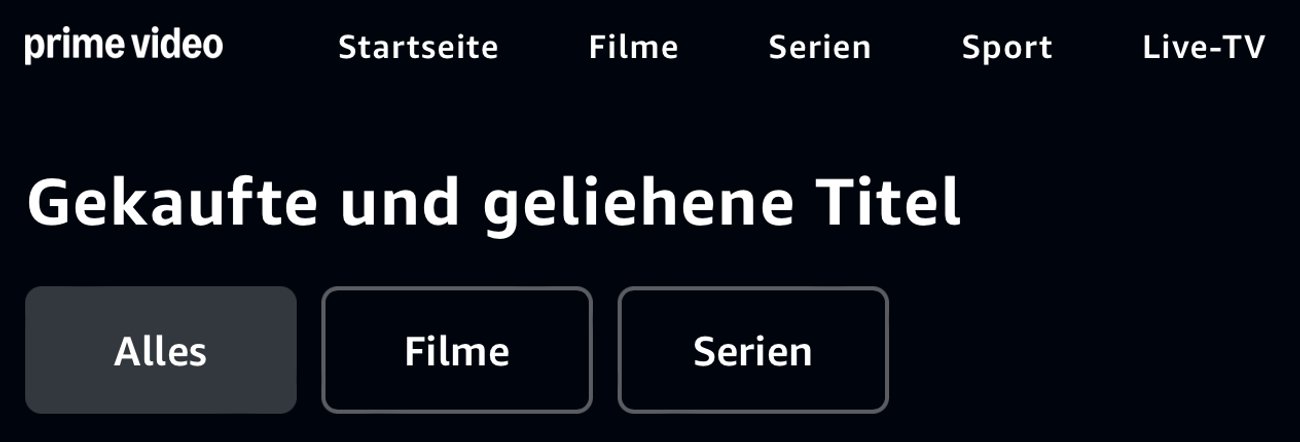 Amazon Prime: Gekaufte & geliehene Filme finden