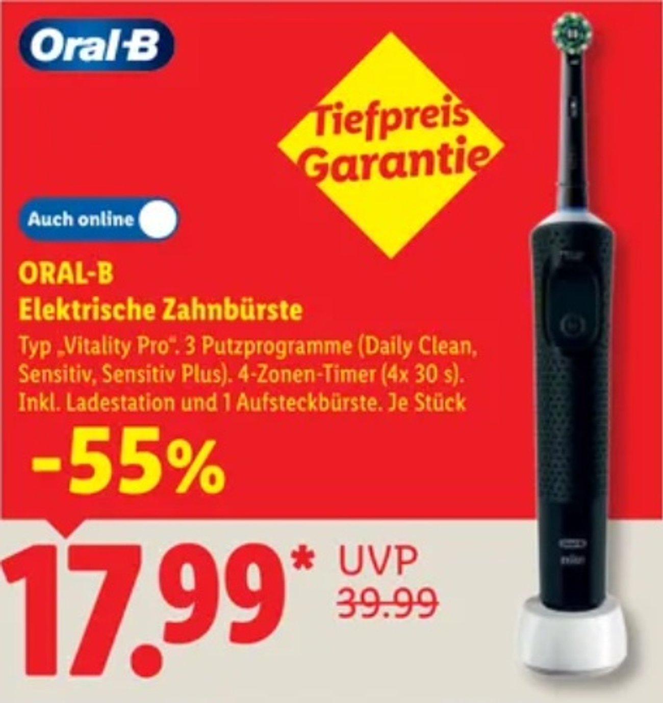 Für 17,99 Euro: Lidl bietet elektrische Oral-B-Zahnbürste günstiger an