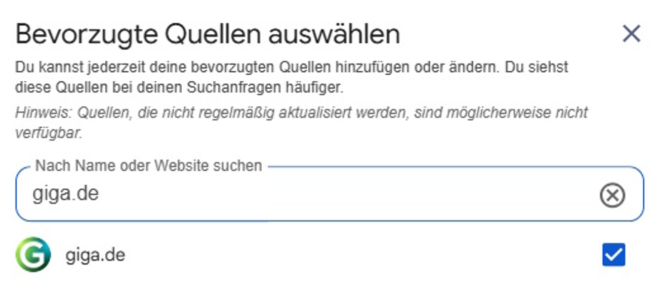 GIGA als bevorzugte Quelle bei Google hinzufügen: Wie es geht und was ...