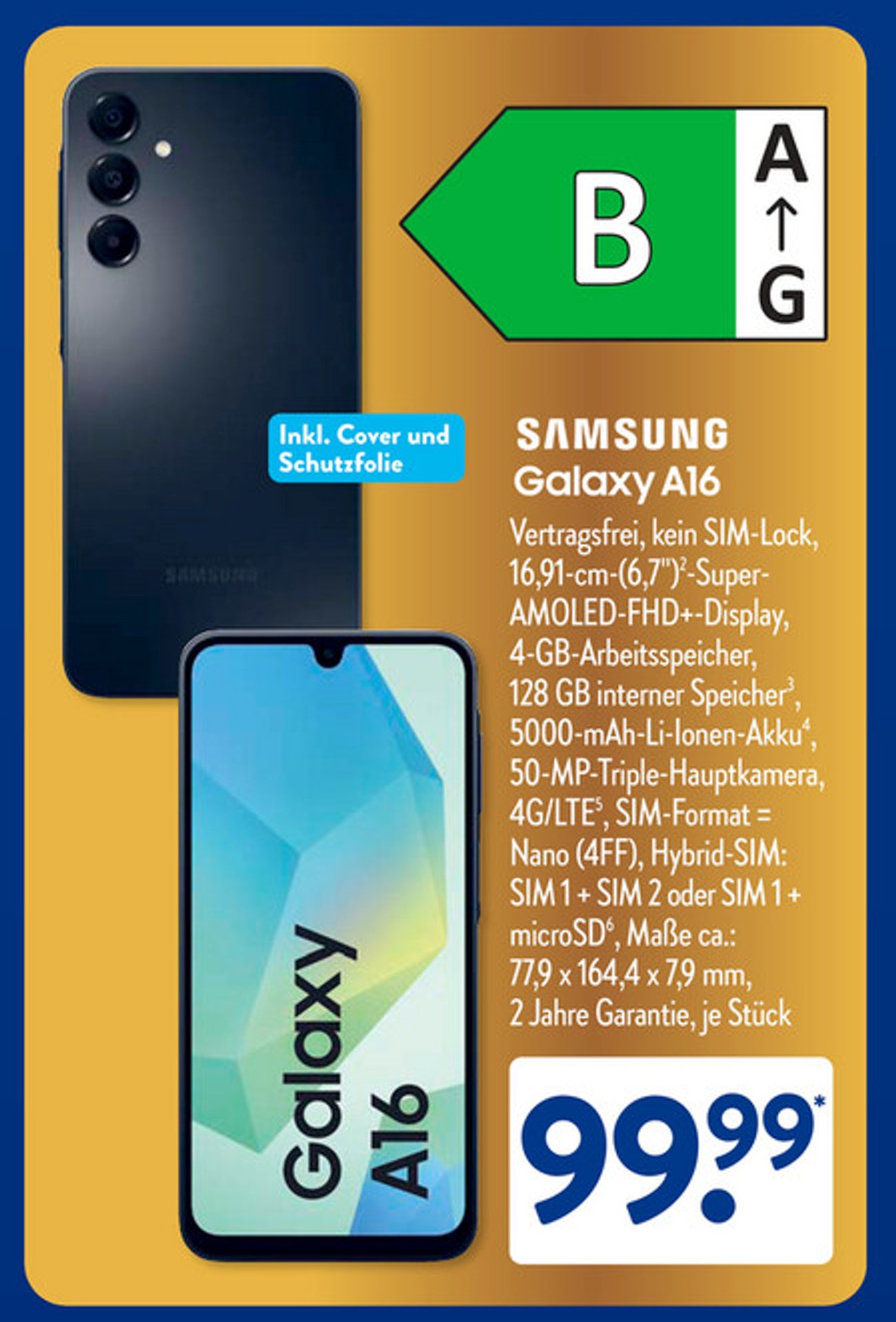 Aldi verkauft heute ein Samsung-Handy mit Zubehör für 99 Euro
