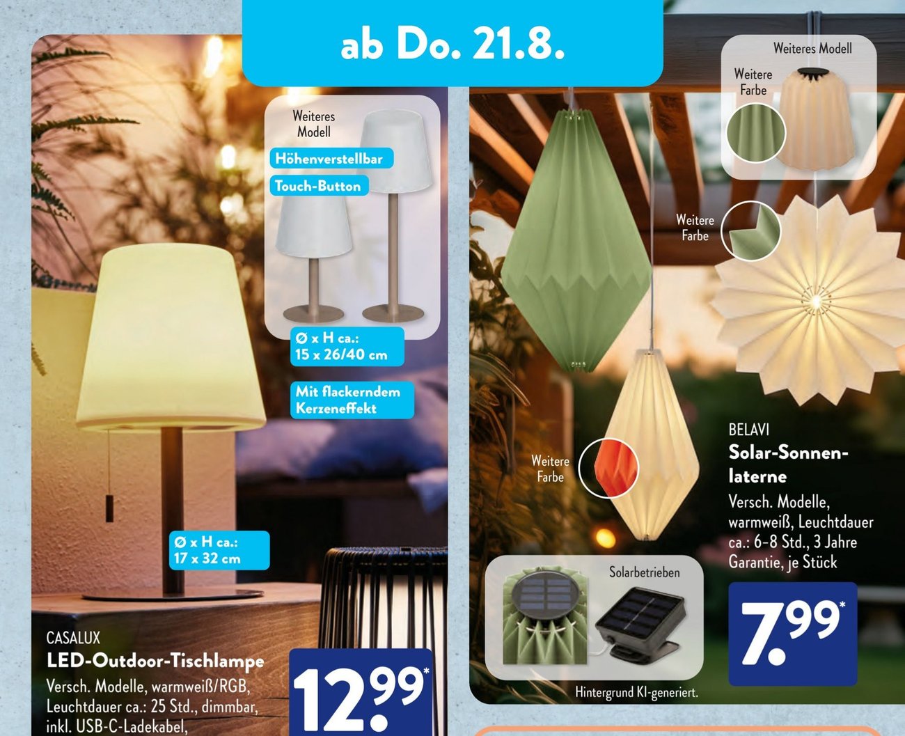 Erstaunlich Solarleuchten Balkon Aldi Bild