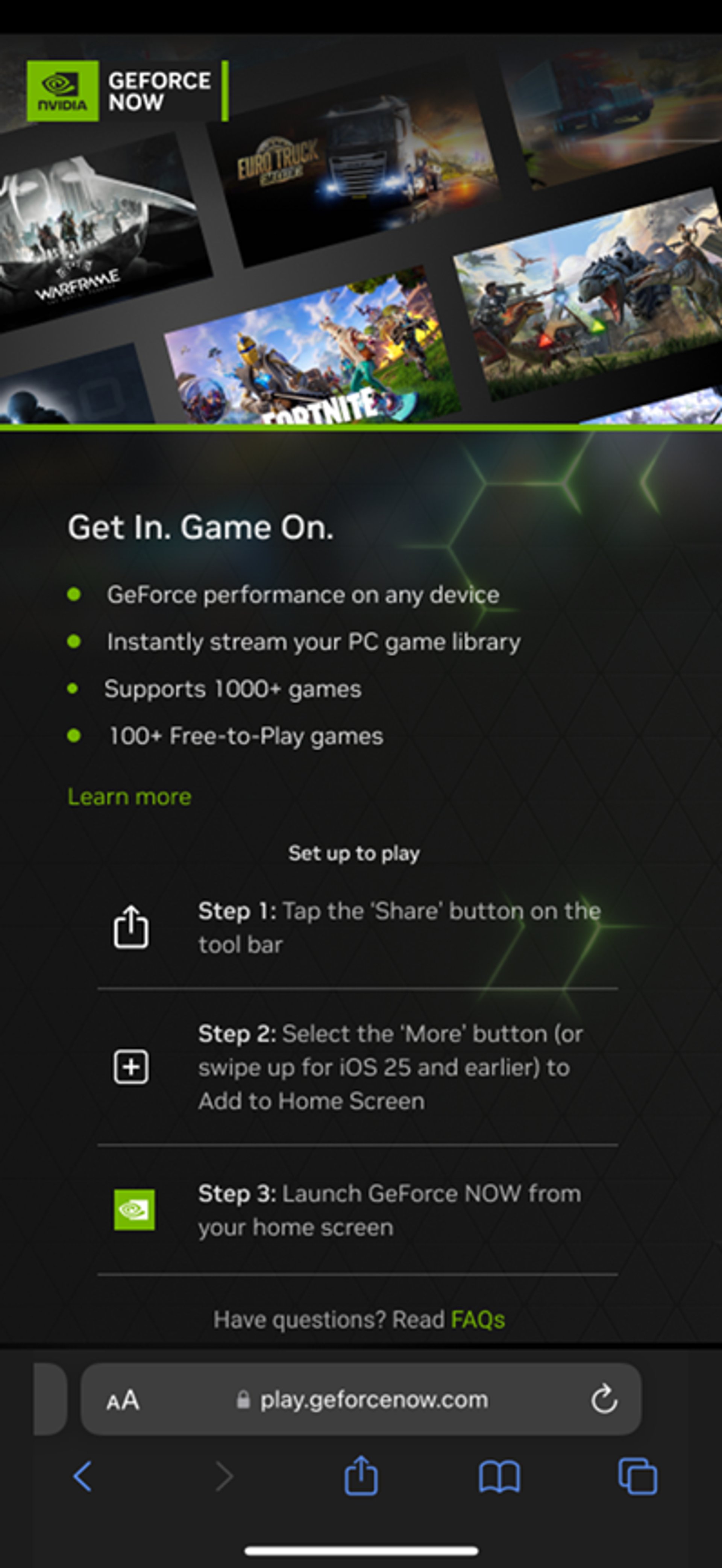 This is how you start GeForce NOW on the iPad - GAMINGDEPUTY