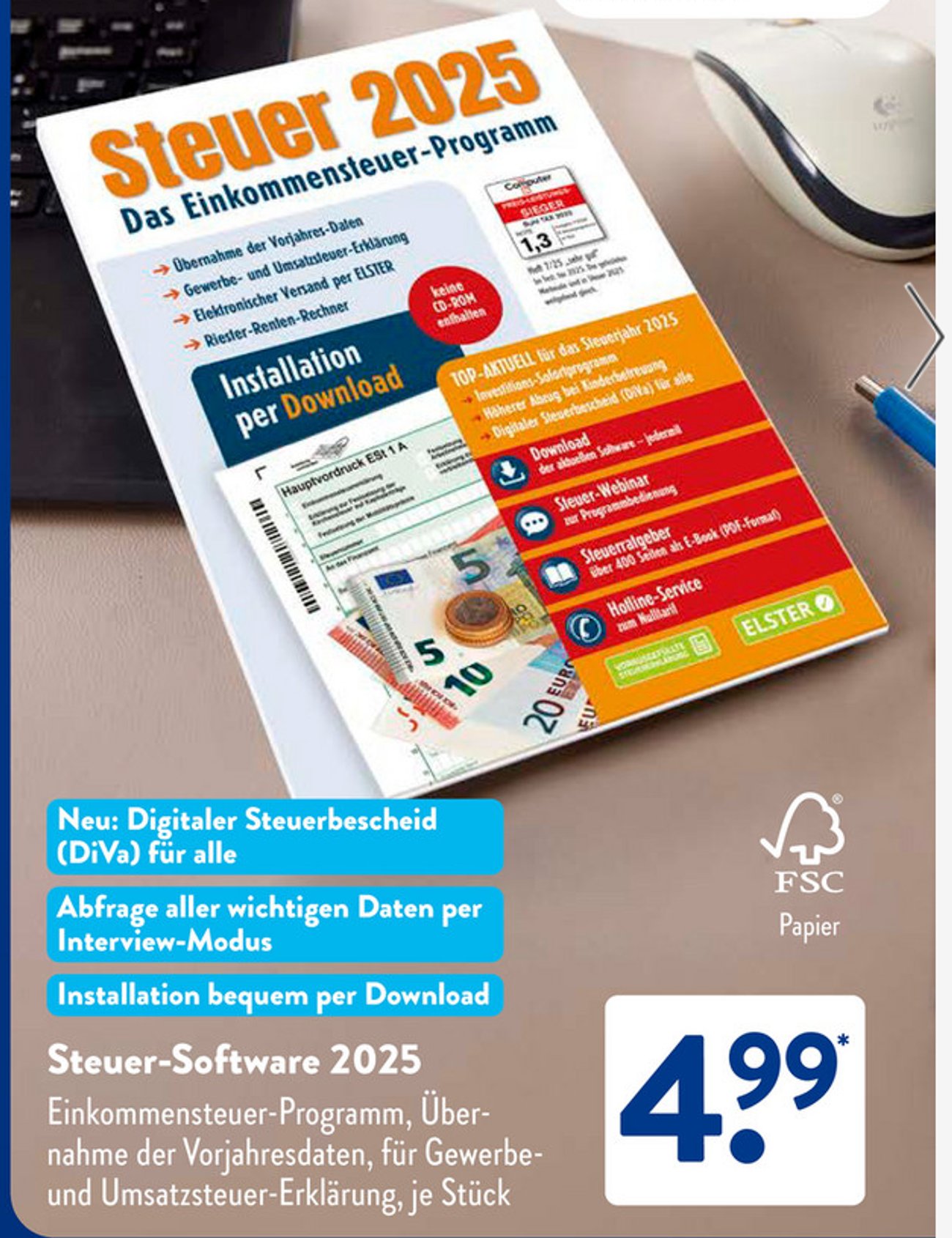Aldi verkauft Steuer-Software für 2025 zum Witzpreis