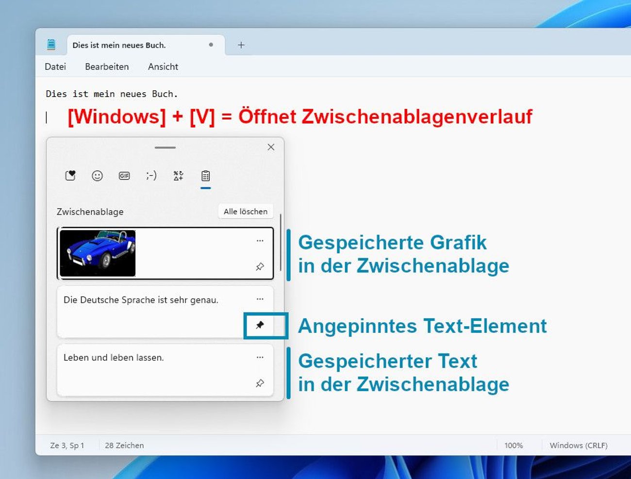 Windows 11: Zwischenablage – Verlauf aktivieren – so geht's