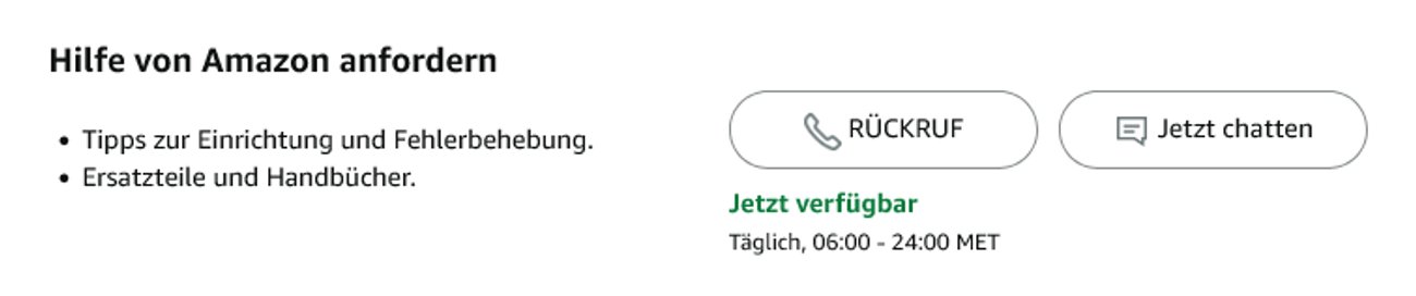 Amazon-Support: Chat statt Hotline oder E-Mail