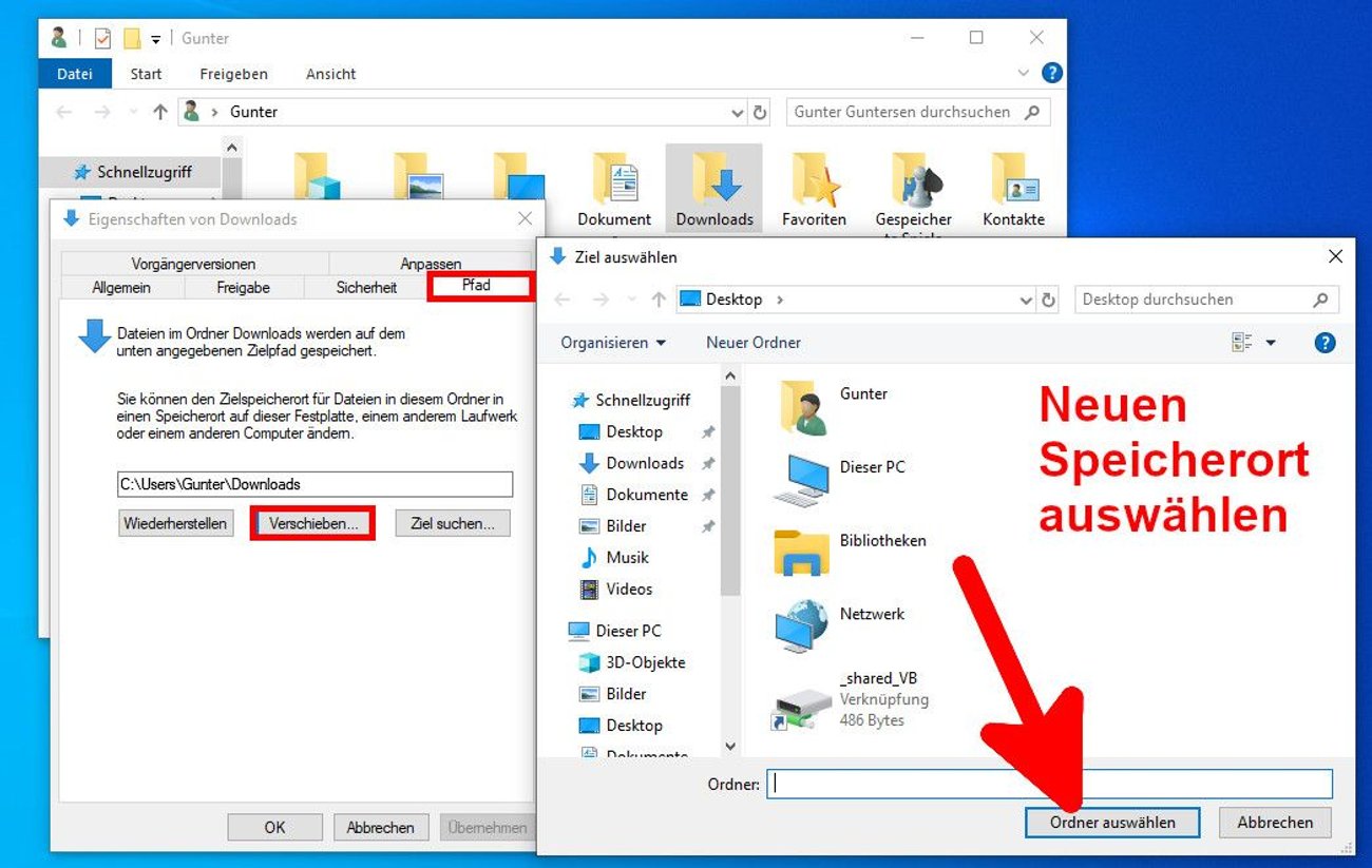 Windows 10/11: Eigene Dateien verschieben – so geht's