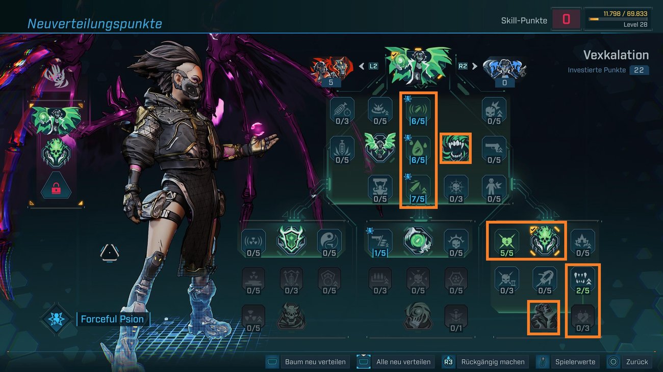 Borderlands 4: Vex Build auf Deutsch mit allen Fertigkeiten