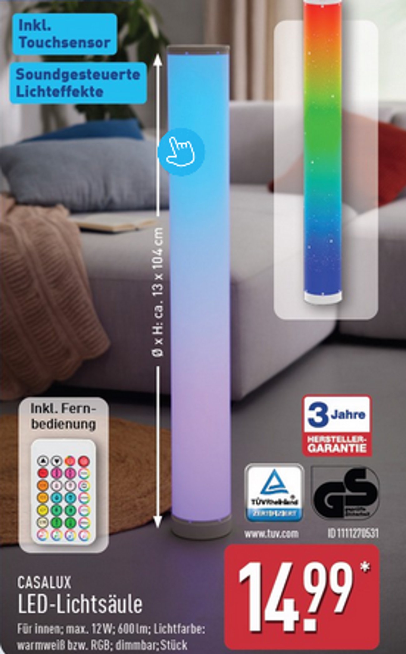 Nur 14,99 Euro: Aldi verkauft jetzt eine LED-Säule, die mehr kann