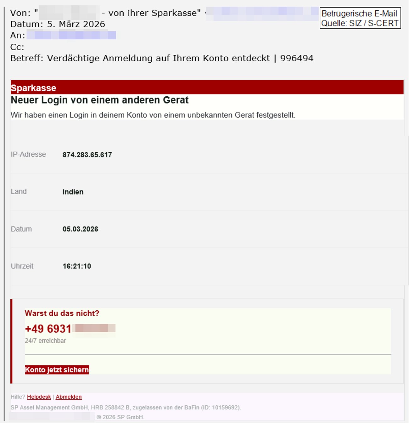 Aus aktuellem Anlass: Sparkasse warnt Kunden vor großer Gefahr