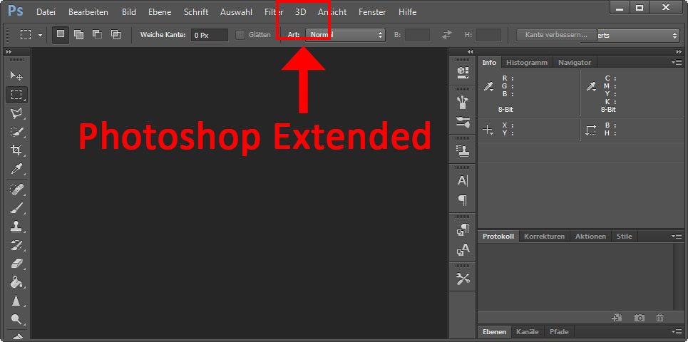Die Photoshop CS6 Extended-Version hat viele Vorteile.