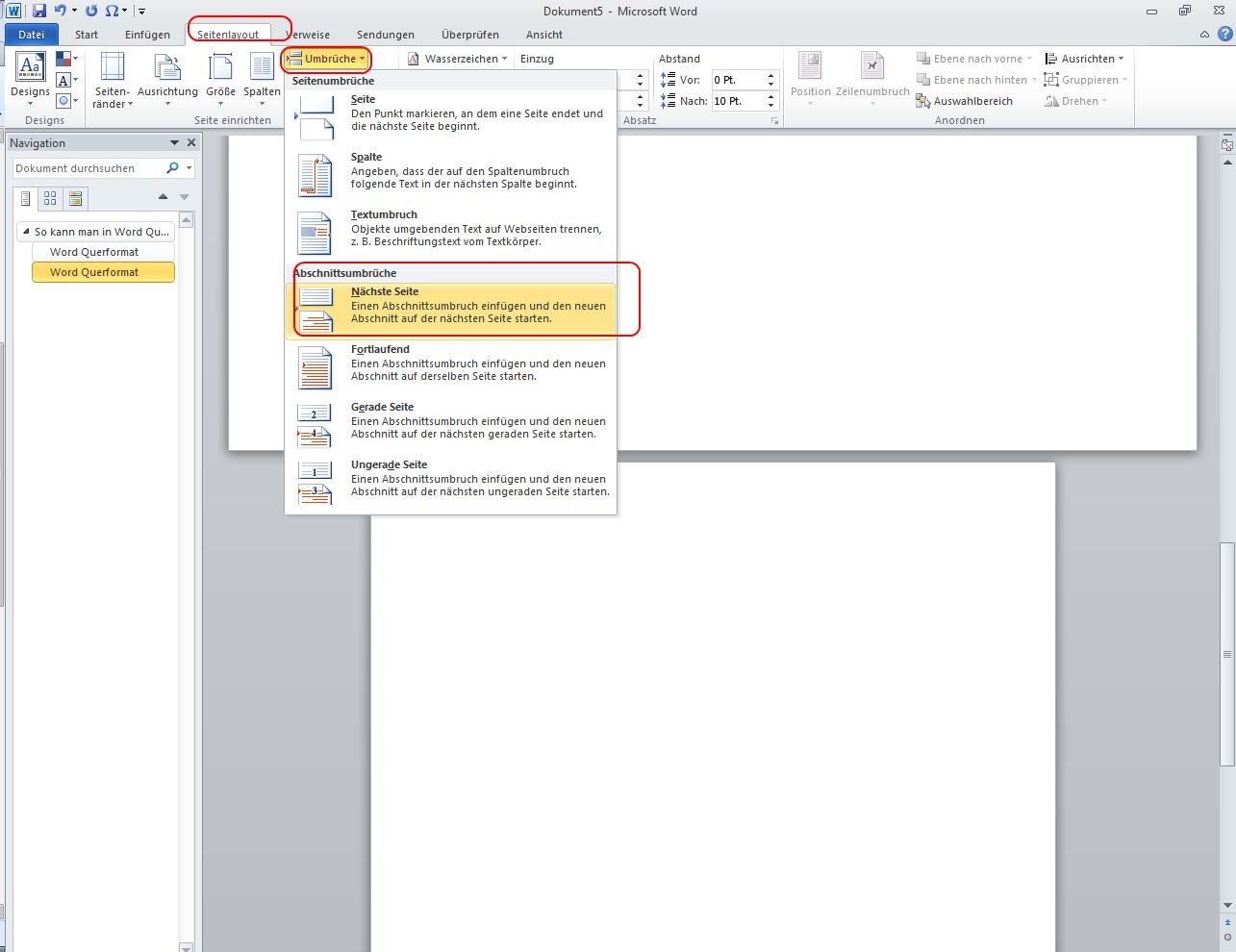 Word: Querformat einstellen und drucken - so geht's