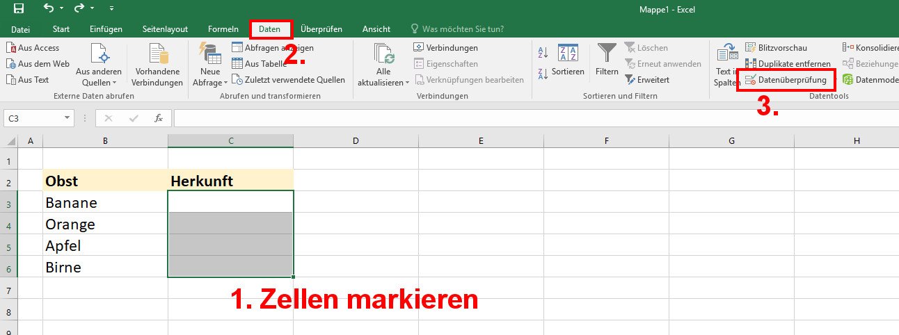 Excel: Dropdown-Liste erstellen (Auswahlliste) – so geht's