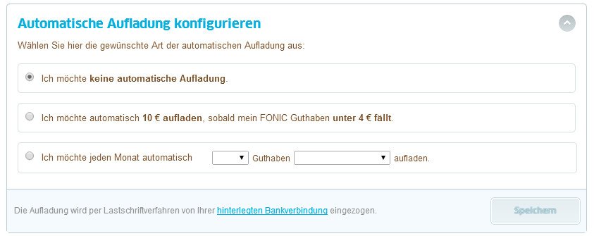 Fonic aufladen und Kontostand abfragen