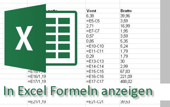 So kann Excel Formeln anzeigen