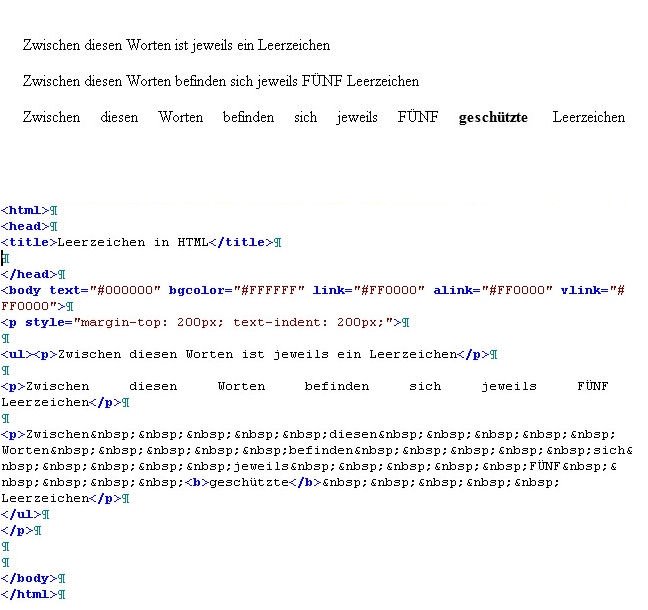 Leerzeichen in HTML richtig einsetzen - die Tricks