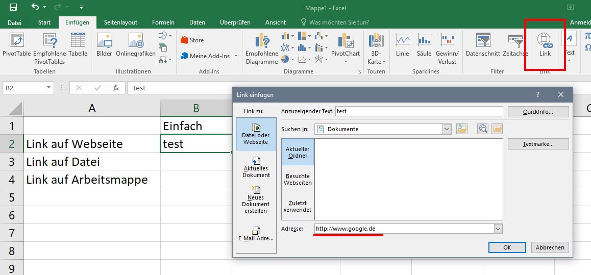 Excel: Hyperlink einfügen – so geht's