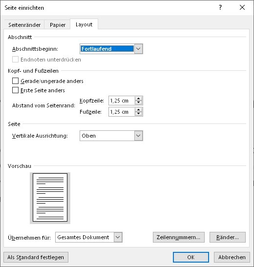 Word: Seite einrichten und Dokumente anpassen