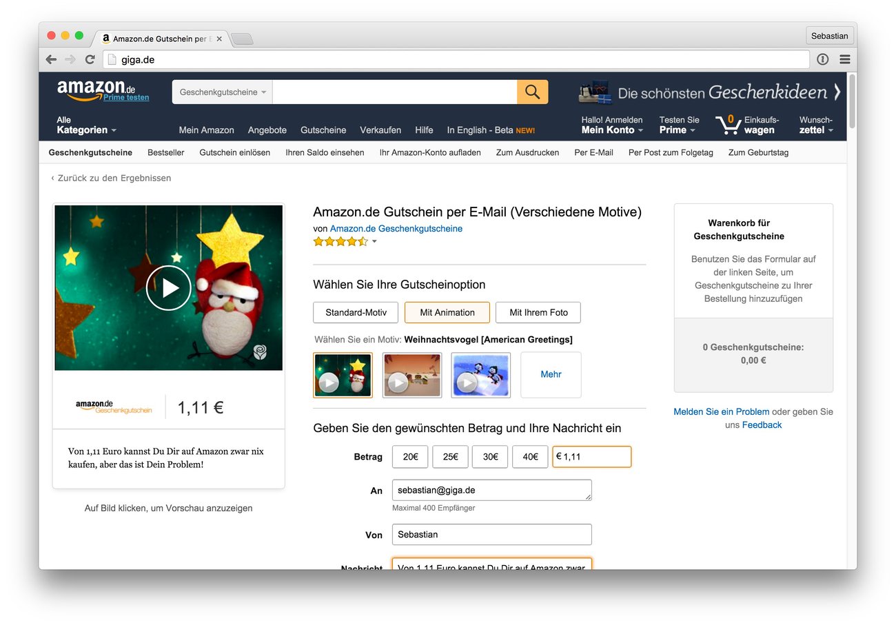 Amazon-Gutschein selbst ausdrucken: So gehts