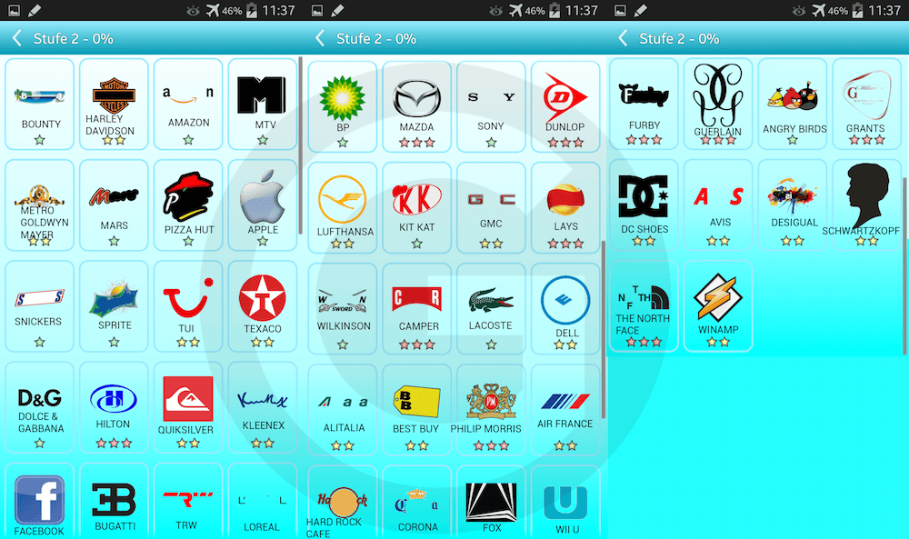 Picture Quiz: Logos - Lösungen Level 2