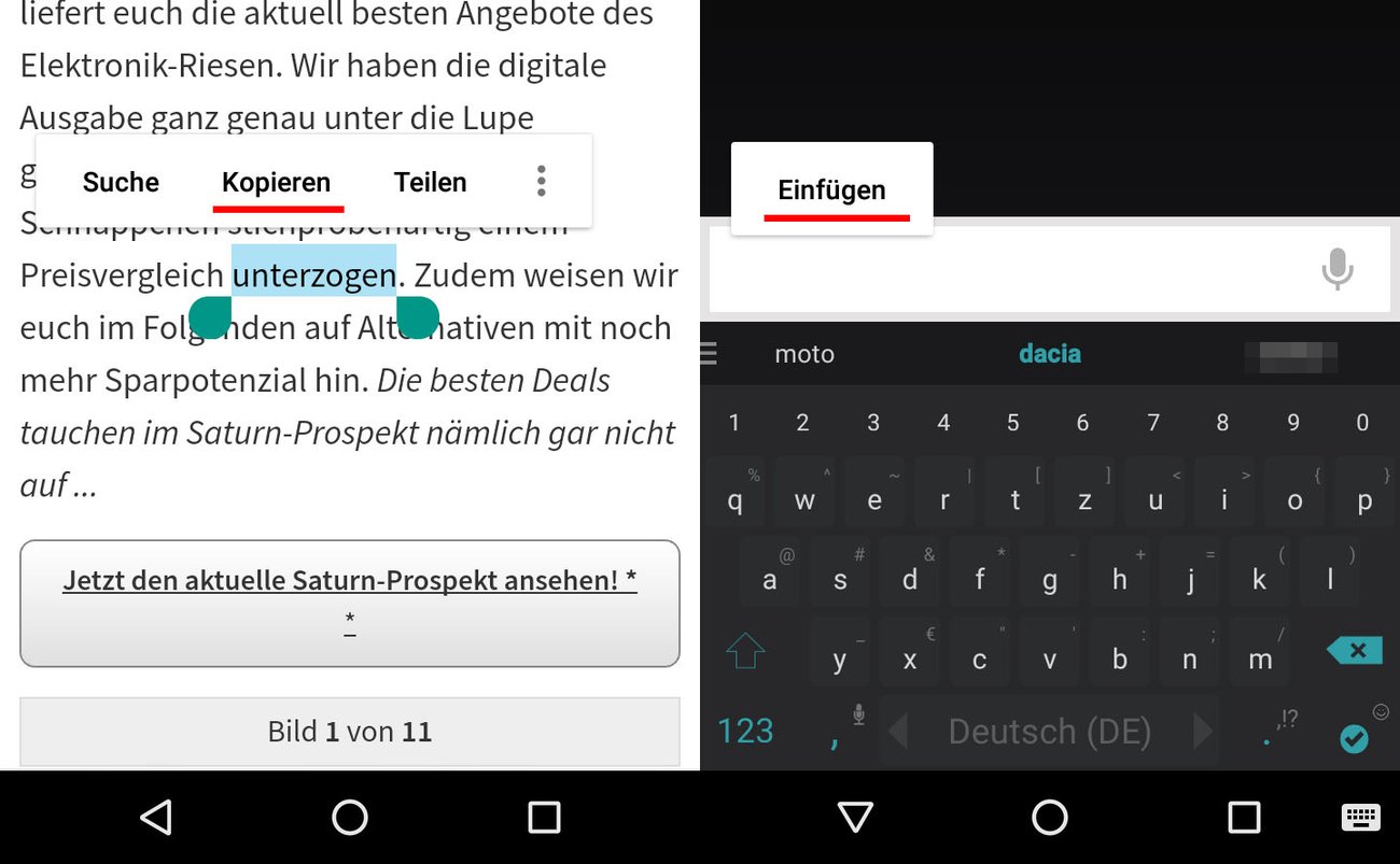 Android-Zwischenablage öffnen, leeren und mehrere Einträge