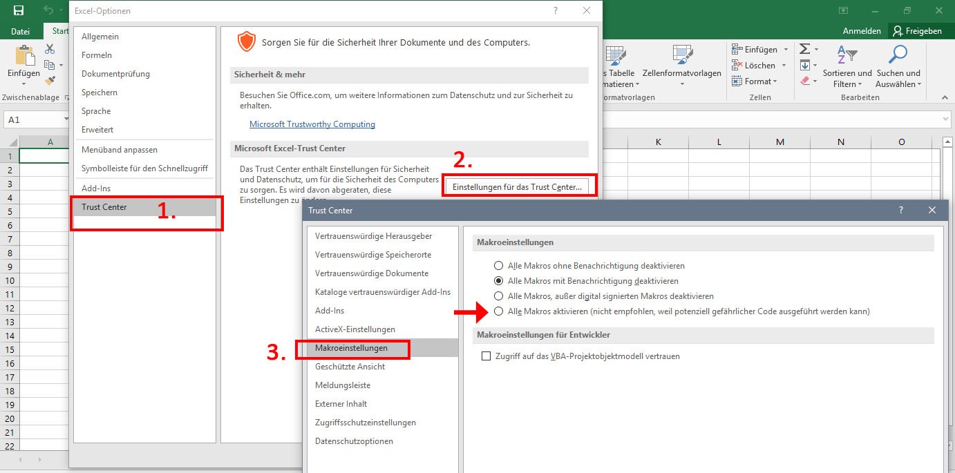Excel Makros Aktivieren 2016 2013 2010 2007 So Geht s