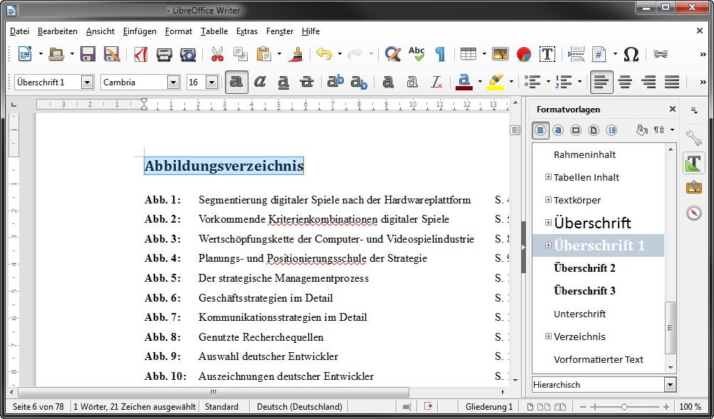 LibreOffice: Inhaltsverzeichnis einfügen – so geht's
