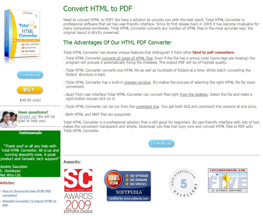 HTML to PDF – Total HTML Converter