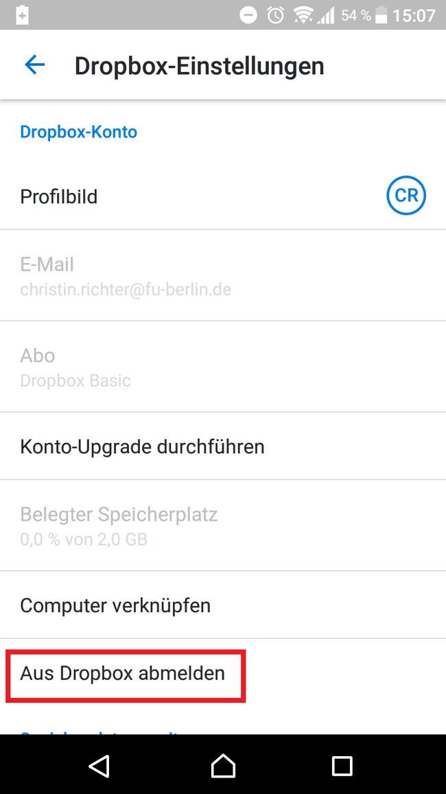 Dropbox kündigen: Konto löschen für Android und Windows