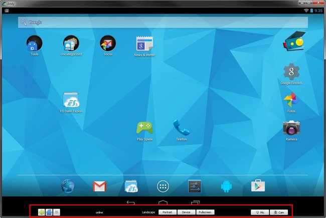 Android-Emulator Andy – der Alleskönner