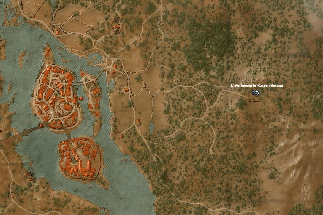 The Witcher 3: Cat Armor - Map with all locations of cat school ...