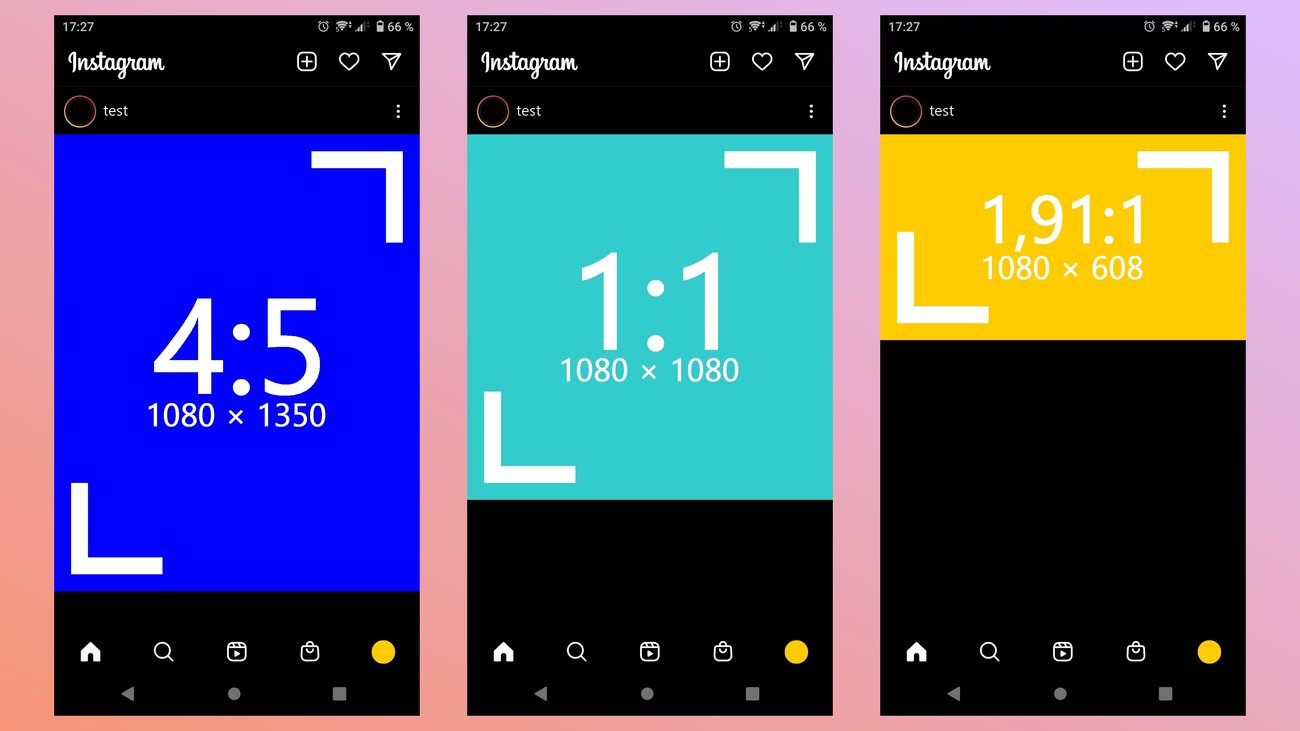 Instagram-Format: Auflösung und Seitenverhältnis einstellen