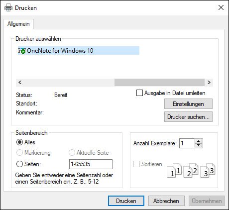 Drucken: Welche Tastenkombination?