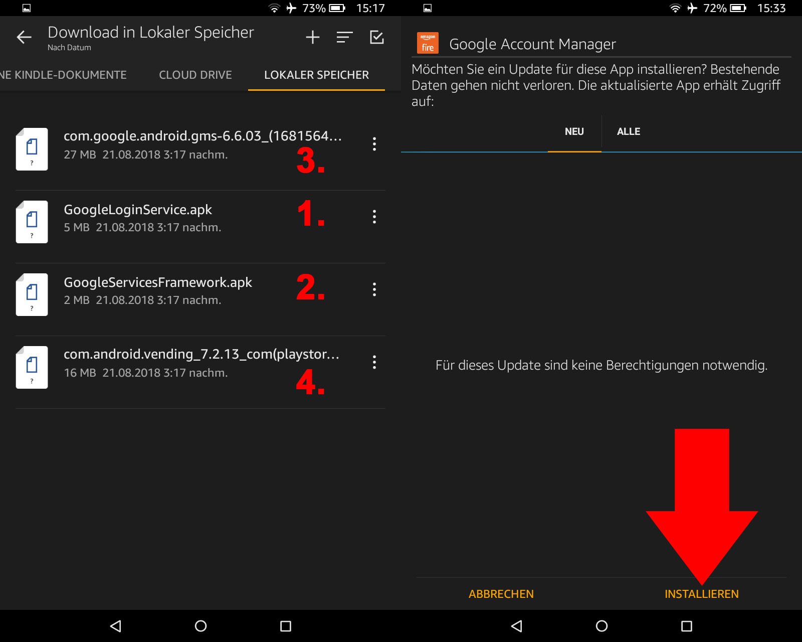 Amazon-Fire-Tablet: Play Store & Android-Apps installieren