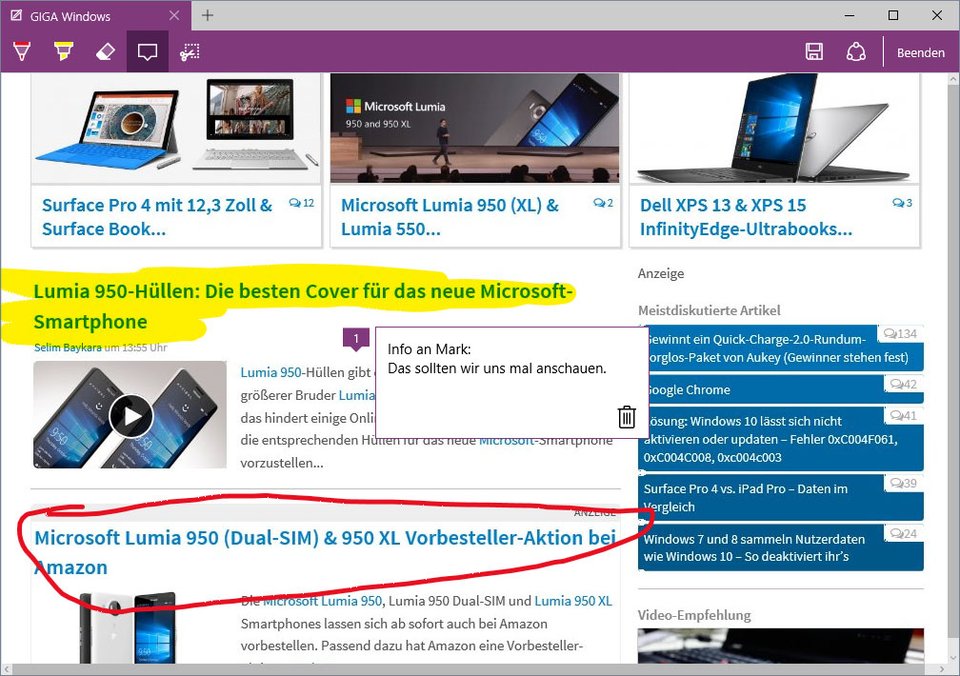 Microsoft Edge: Notizen auf Webseiten erstellen und speichern – So geht's