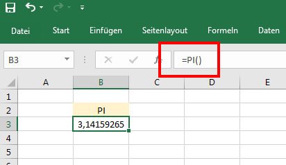 Excel: Pi eingeben, darstellen und rechnen – so geht's
