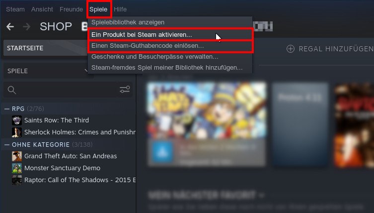Steam-Key oder Guthaben-Code einlösen – so geht's