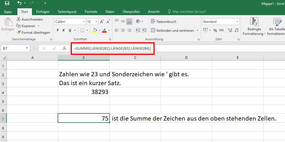 Excel: Zeichen & Wörter zählen – so geht's