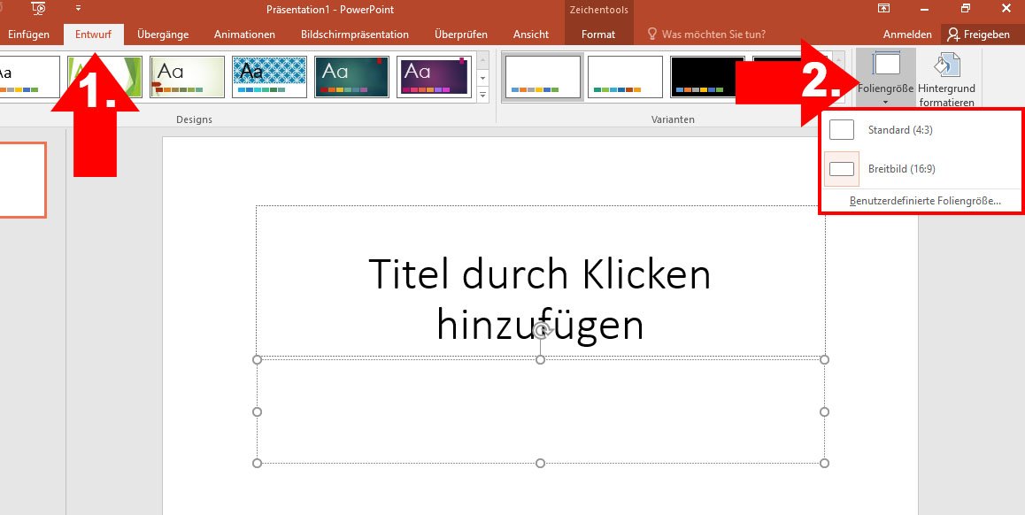 PowerPoint Format Seitenausrichtung Gr e ndern So Geht s