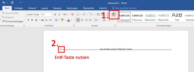 Word: Abschnittswechsel einfügen, bearbeiten & löschen