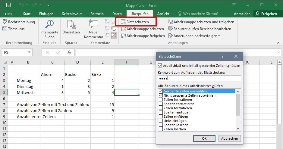 Excel: Zellen sperren (Blattschutz, Passwort) – so geht's