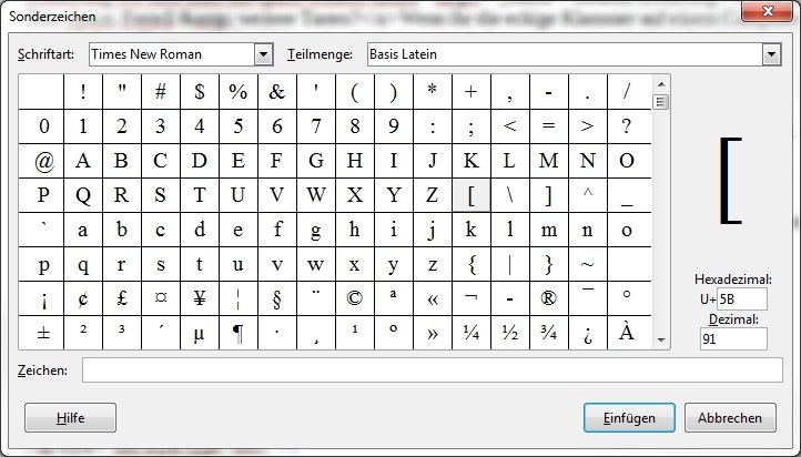 Eckige Klammer: Word, Excel, Browser (Windows-Einsteigertipps)
