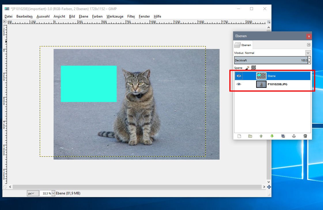 GIMP: Ebene verschieben – so geht's