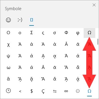 Omega-Zeichen (Ω) am PC & Smartphone schreiben