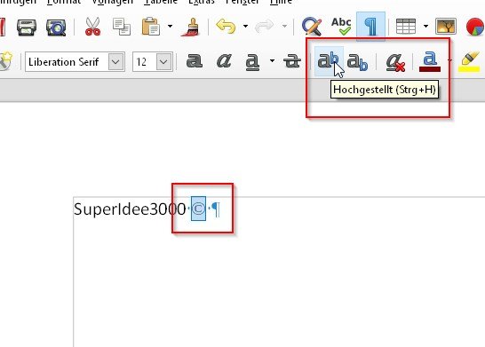 Das Hoch-2-Zeichen in Word, OpenOffice und LibreOffice schreiben