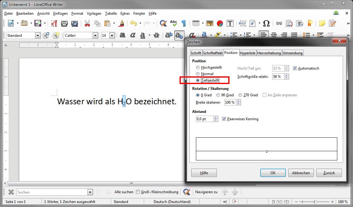Tiefgestellte Zahlen in Word & LibreOffice schreiben – so geht's