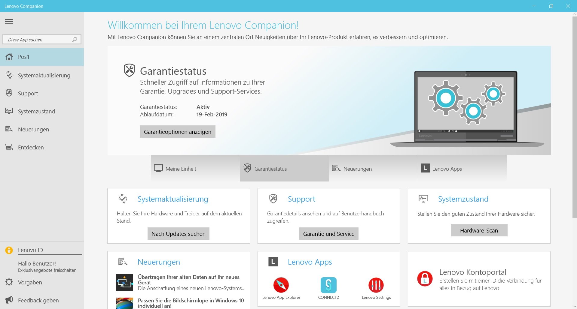 Windows 10 und die Lenovo-Software