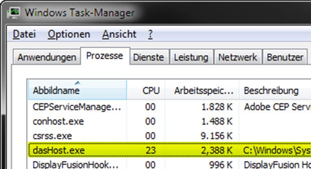 dashost.exe – Was ist das? Deinstallieren?