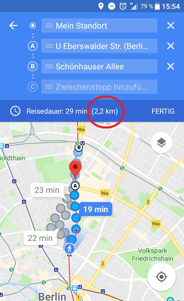 Fahrstrecke Berechnen